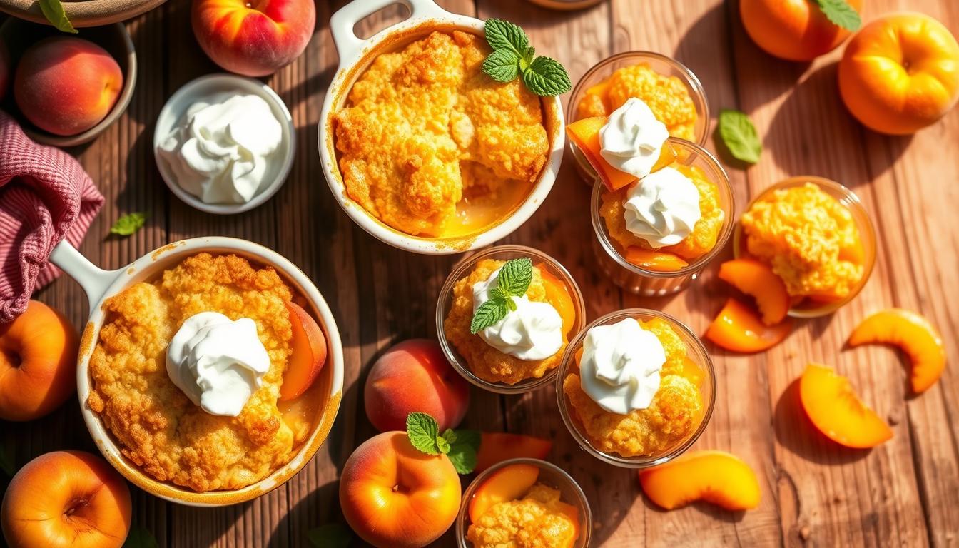 Fresh peaches and cake mix cobbler recipe for a summer treat